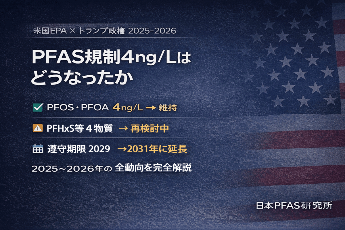 トランプ政権下のEPA PFAS規制｜4ng/Lはどうなったか2025〜2026年完全解説